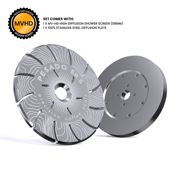 High Diffusion Espresso Shower Screen – Pesado 58.5